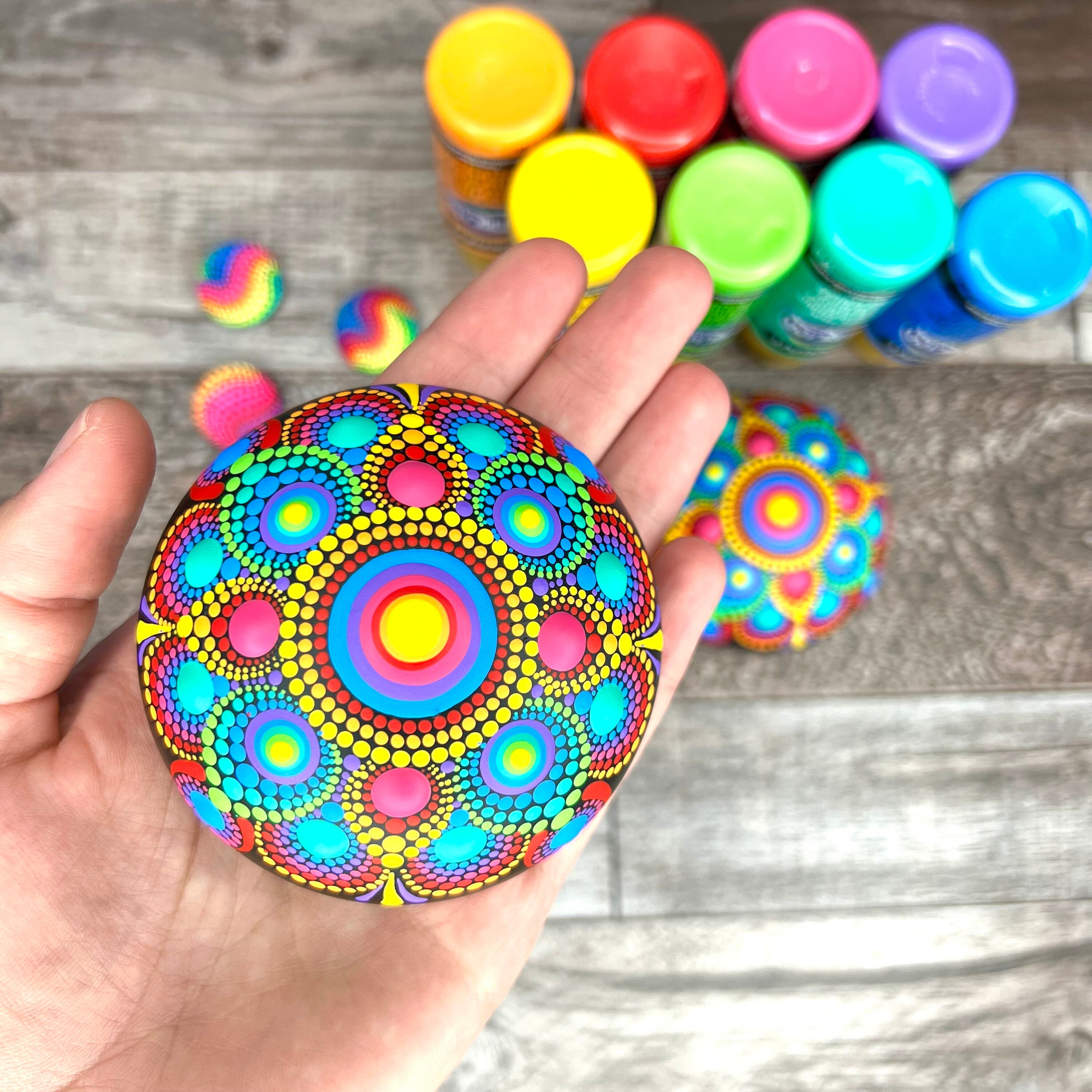 Rainbow Flower Mandala PATTERN-DIGITAL DOWNLOAD Dot Mandala - Etsy