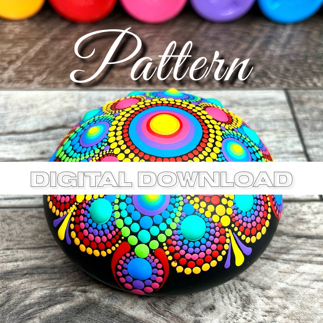 Rainbow Flower Mandala PATTERN-DIGITAL DOWNLOAD Dot Mandala Pattern Dot ...