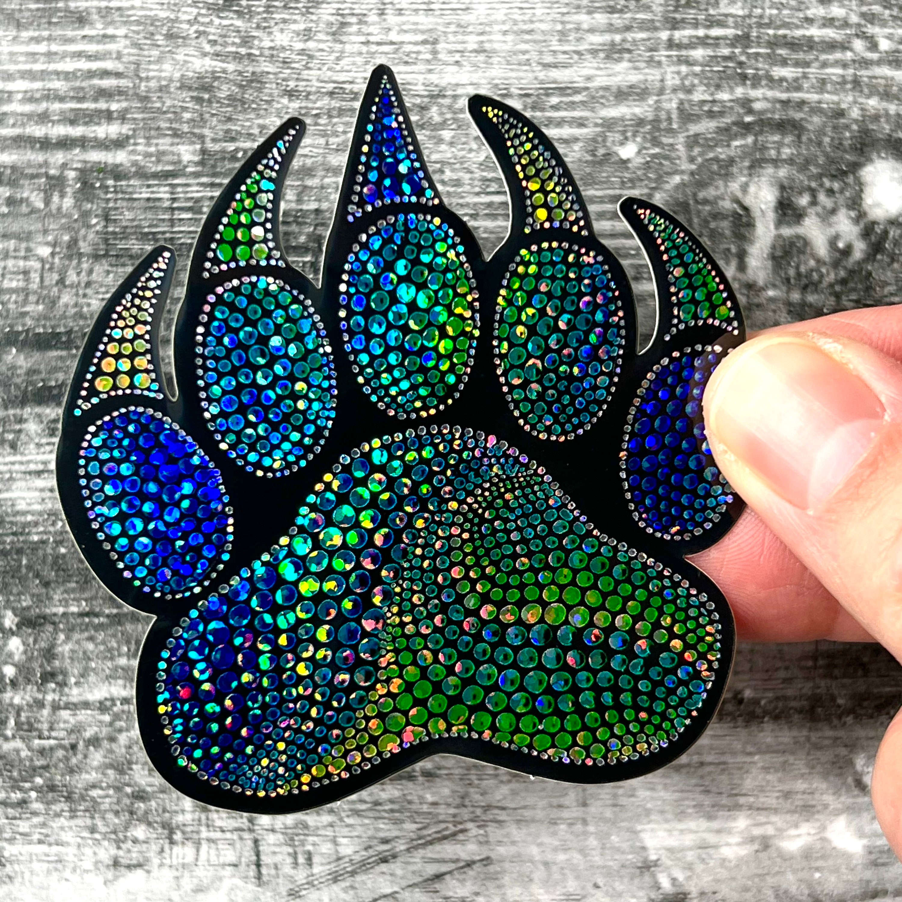 Glitter Sticker Bear Paw Weatherproof - Etsy