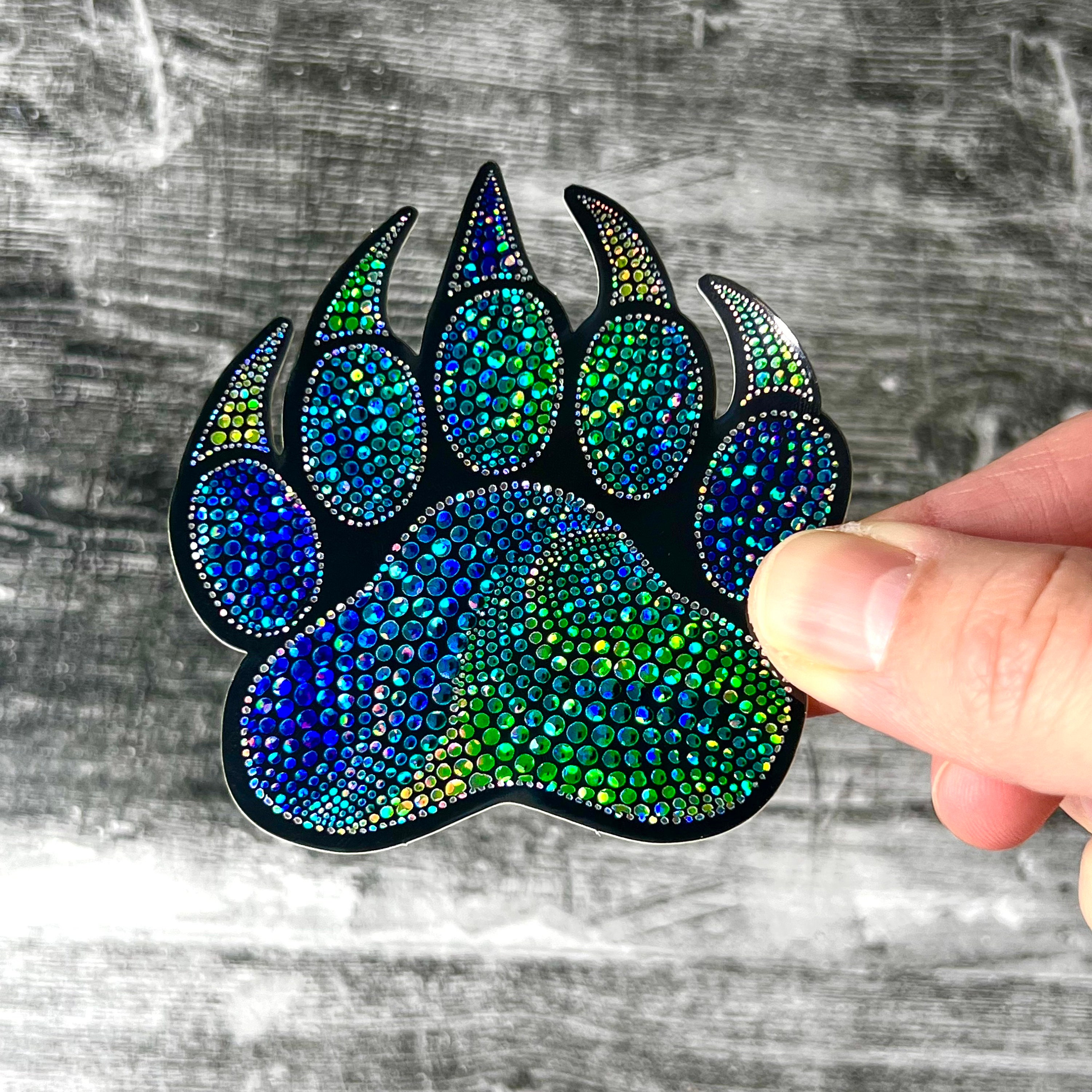 Glitter Sticker Bear Paw Weatherproof - Etsy