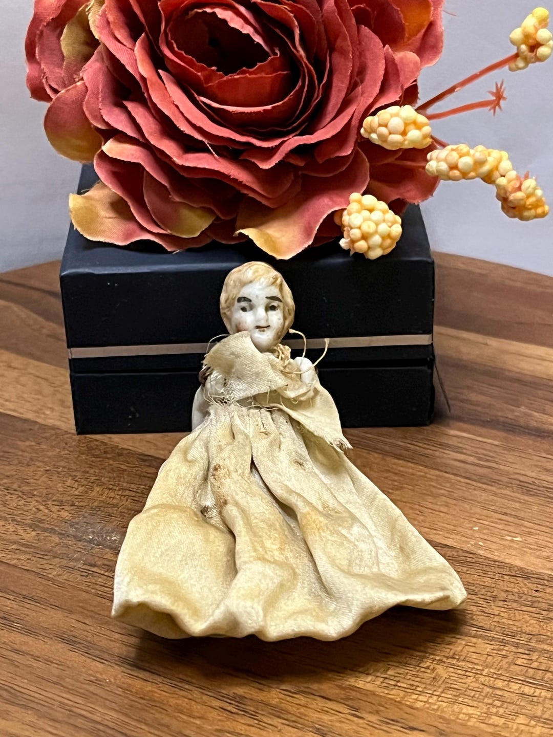 Antique 1800s Mini German All-bisque Wire Jointed Doll Figurine With ...