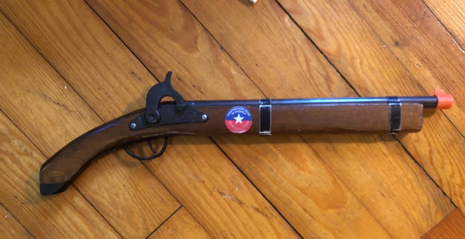 SALE Vintage Black Powder Flintlock Toy Cap Gun With Wooden Stockpistol ...