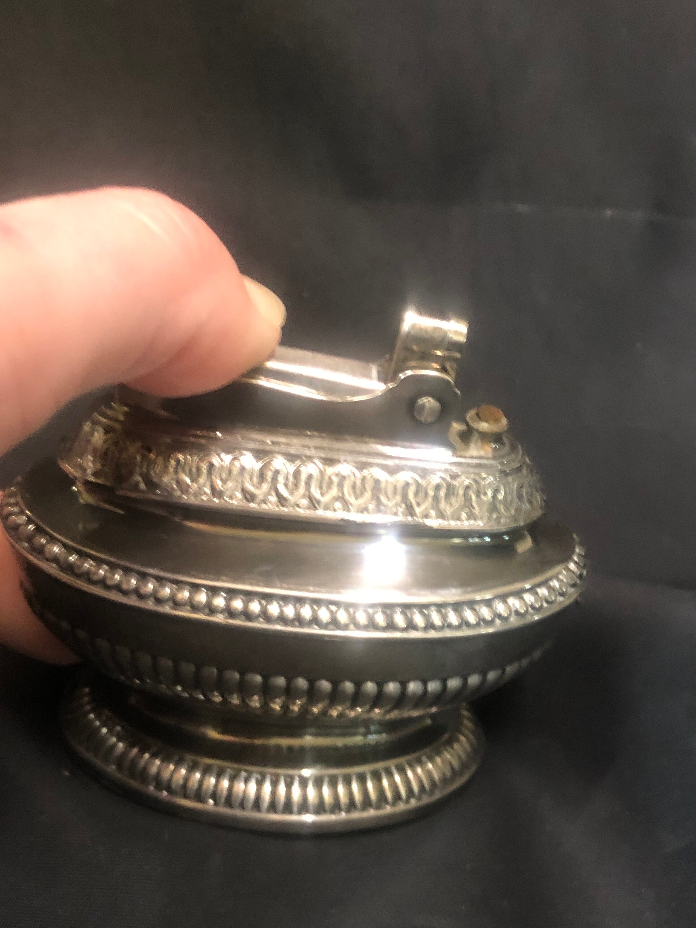 Vintage 1950s Mid Century Ronson queen Anne Silver & Chromium Plated ...