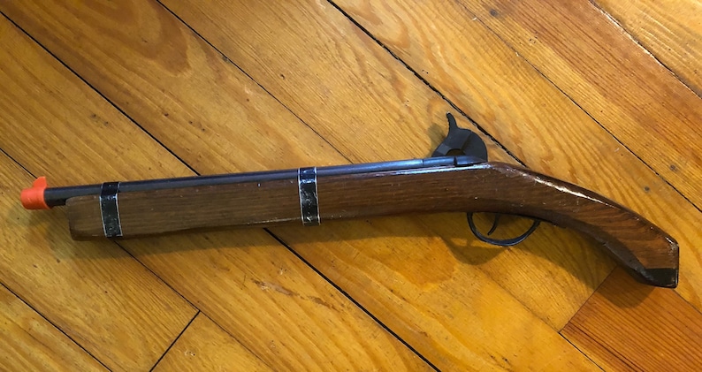 SALE Vintage Black Powder Flintlock Toy Cap Gun With Wooden Stockpistol ...