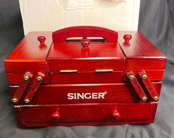 Vintage Singer Small Wooden Sewing Box for Notions & Keepsakes /sewing ...