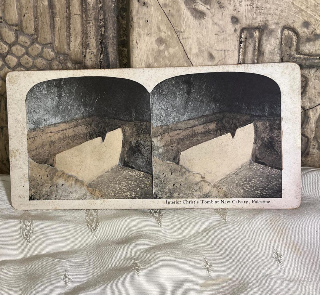 Antique 1897 Stereo Viewer Card W Image of Interior of Christ’s Tomb ...
