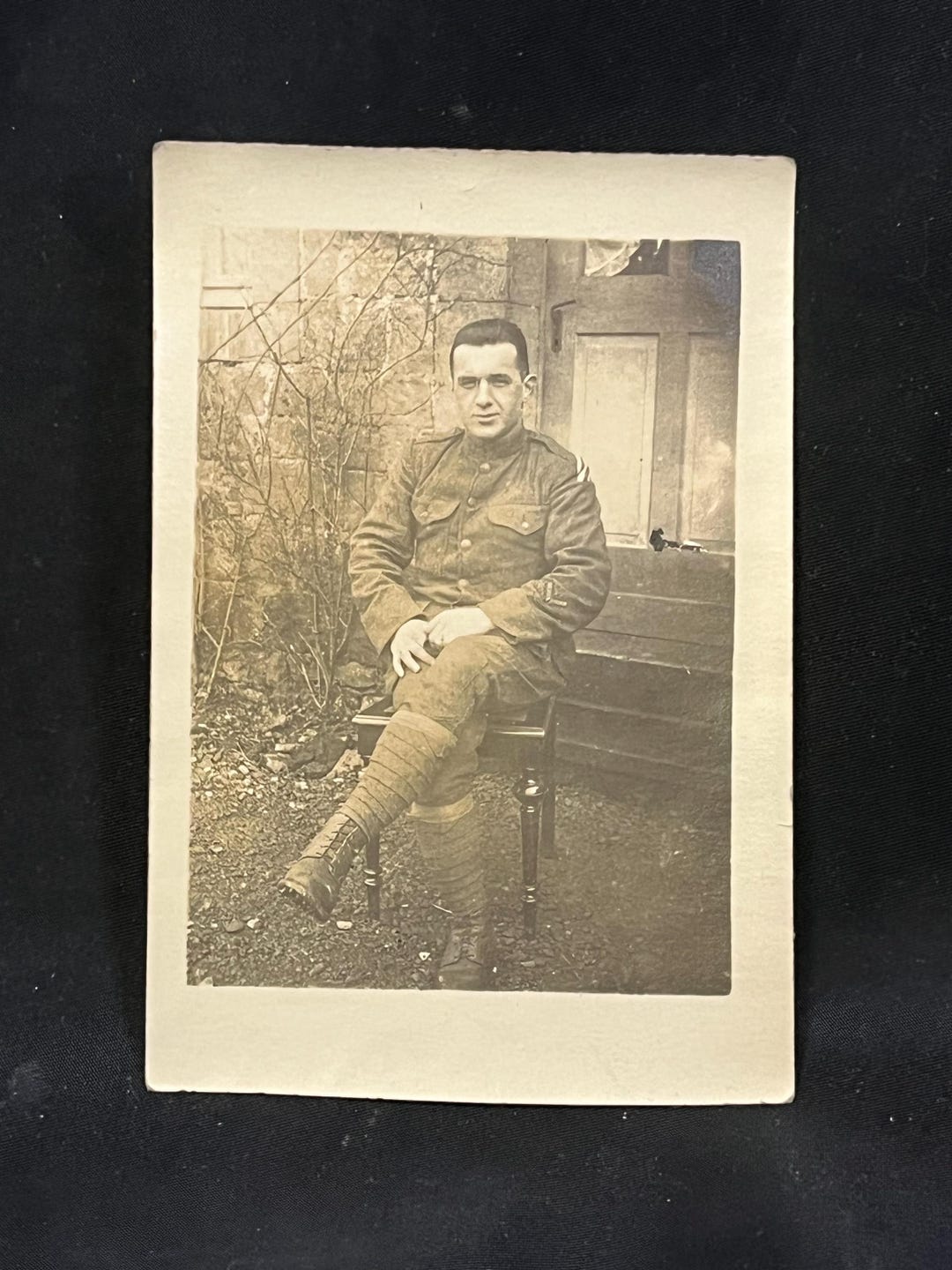 Antique 1910s U.S. Army Military Soldier Sitting on Table Photograph ...