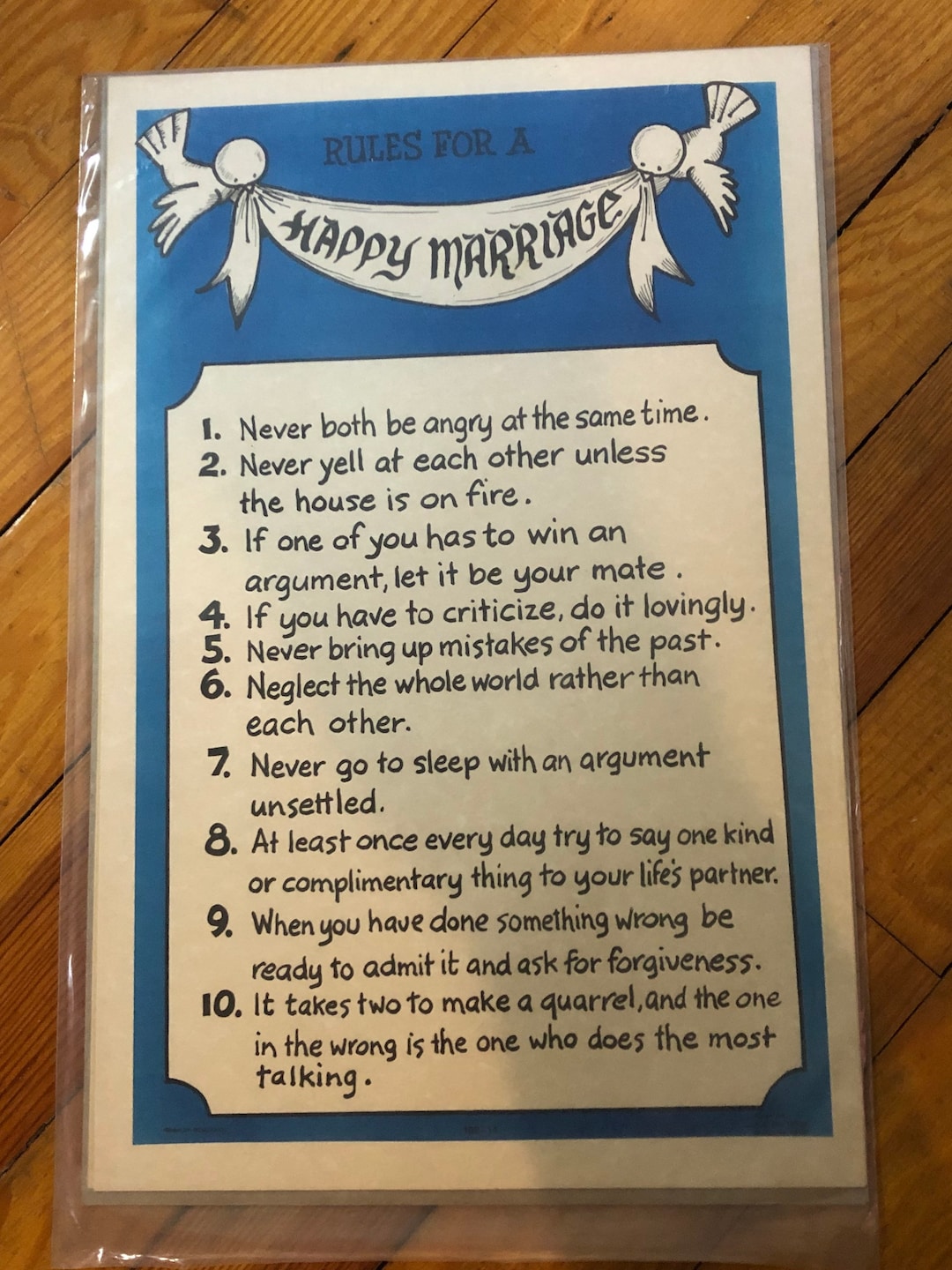 Vintage good Humor Posters From 1970s rules for A Happy Marriage - Etsy