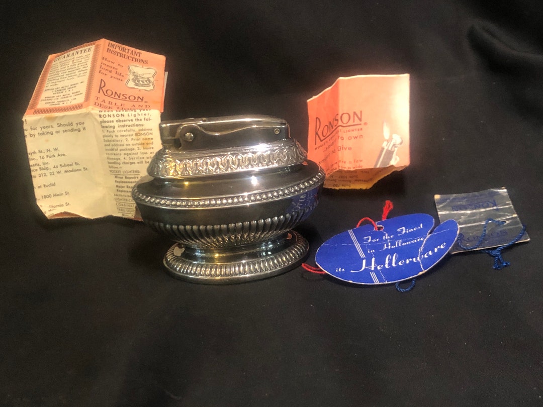 Vintage 1950s Mid Century Ronson ‘queen Anne’ Silver & Chromium Plated ...
