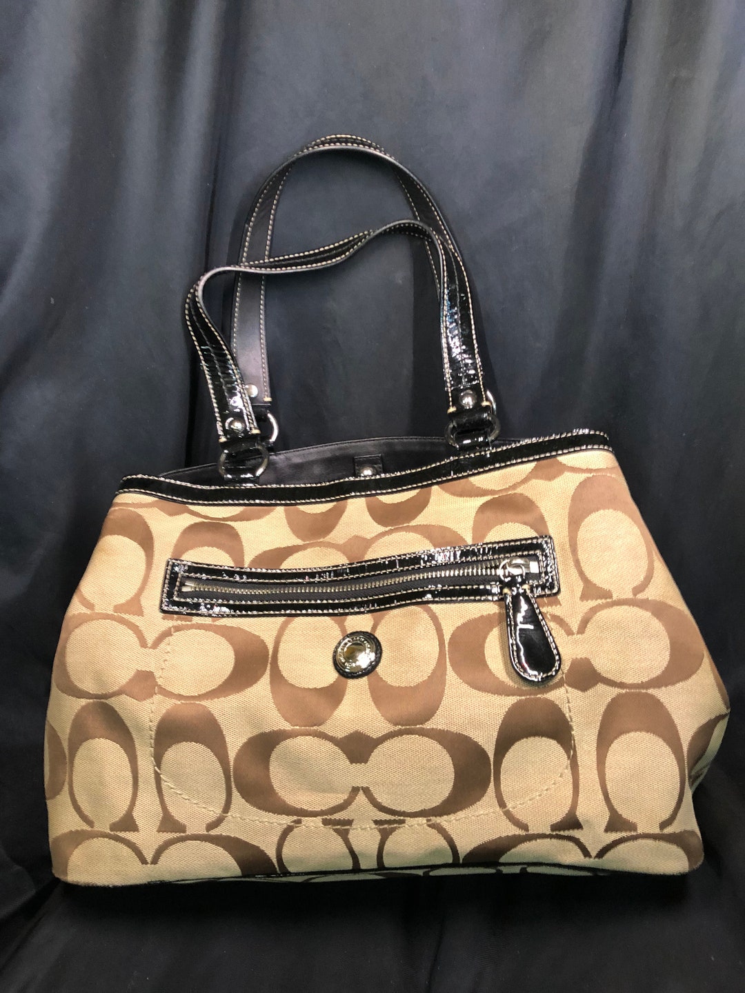 Vintage Large 1990s Coach Bowling Bag Style Monogram Top - Etsy