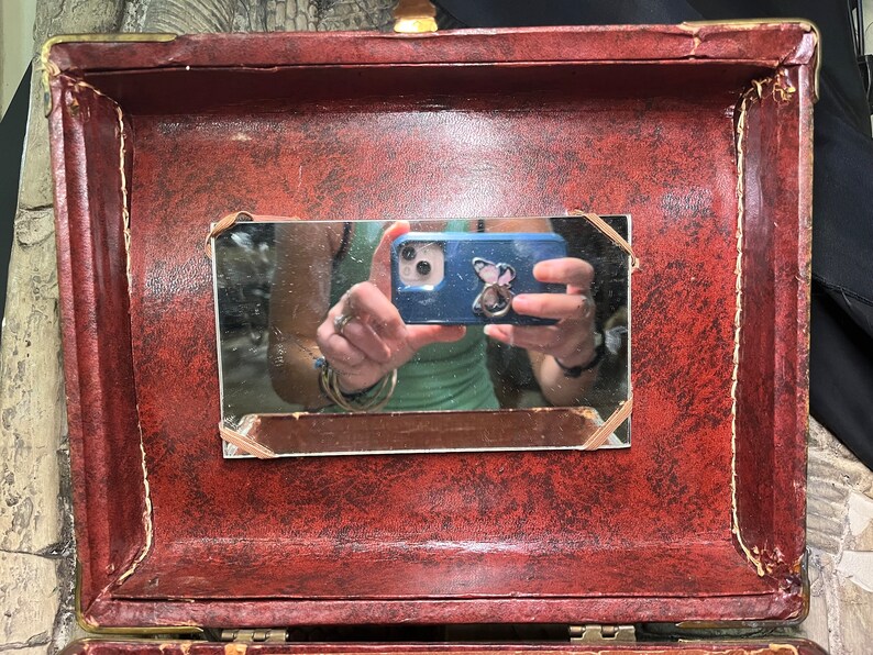 Vintage 1930s Pre WWII Leather Bound Square Hard Shell Train Case ...