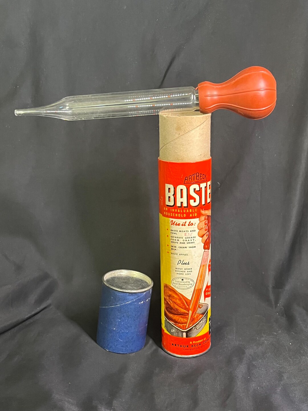 1946 Art Beck Pyrex Glass Baster: Red Bulb, Original Box - Vintage ...