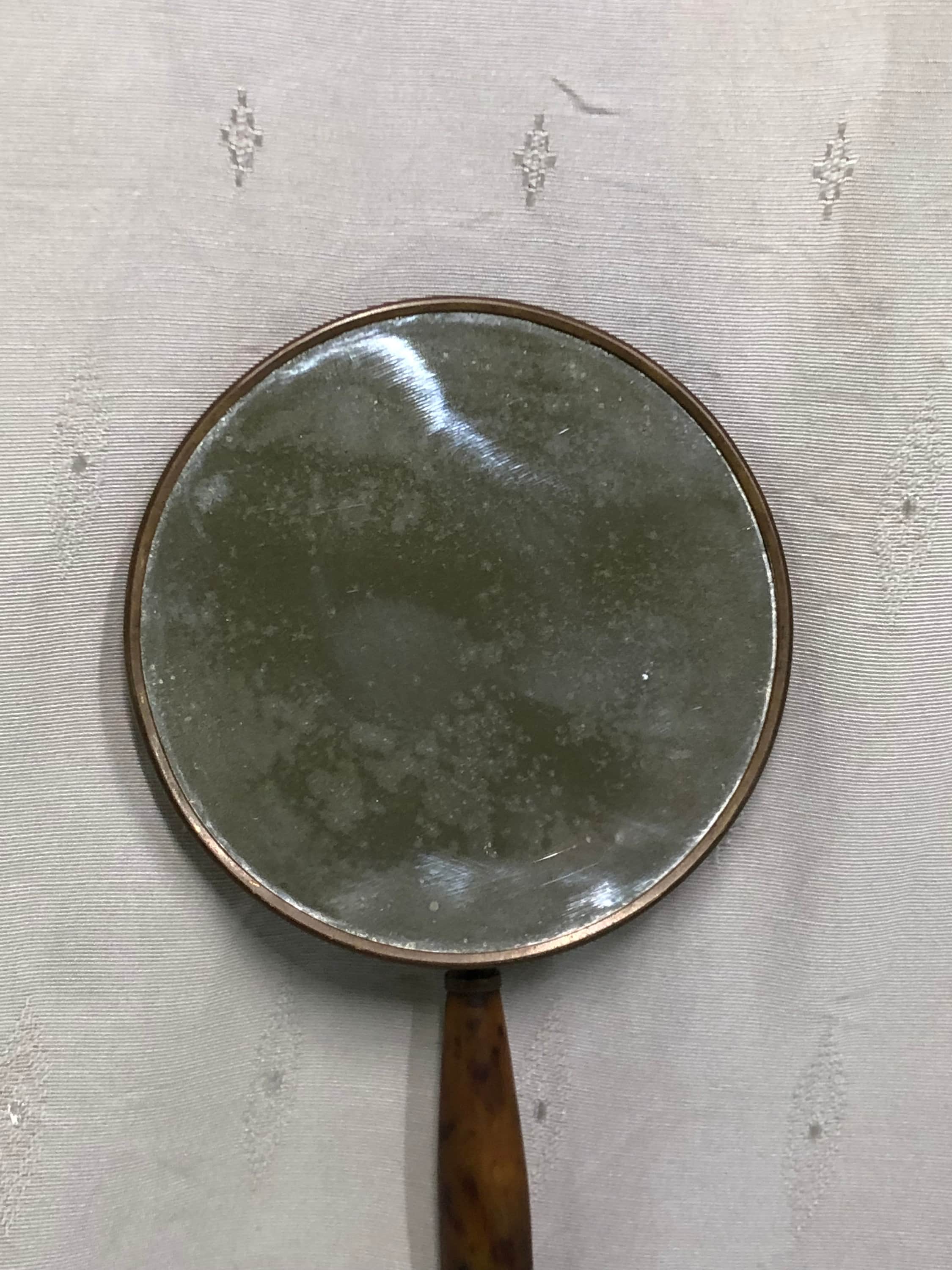 Antique German Hand Held Magnifying Mirror W Marie Antoinette Style ...