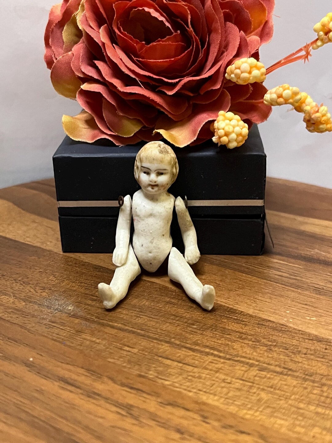 Antique 1800s Mini All-bisque German Jointed Baby Doll Figurine W ...