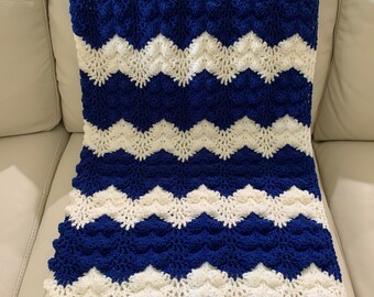 Royal Blue Afghan - Etsy