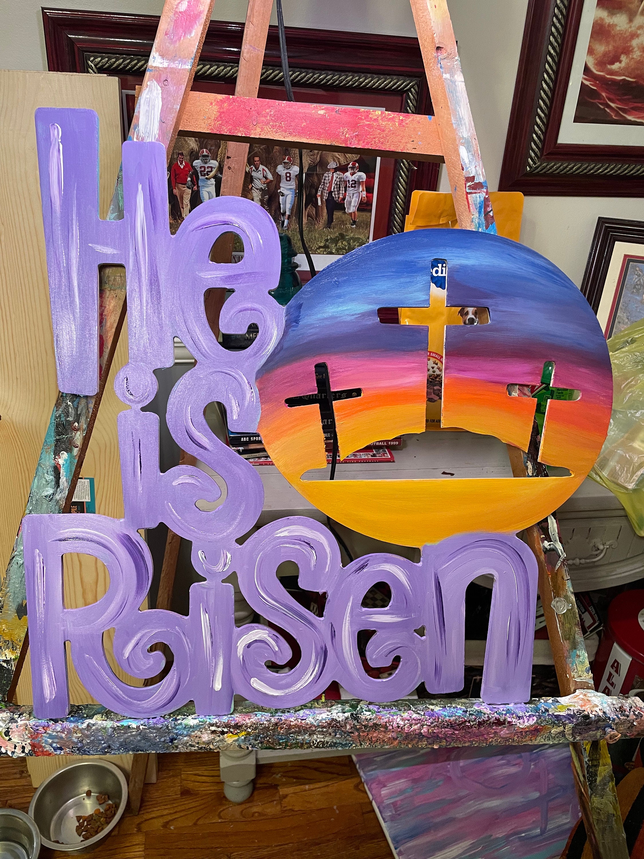 Easter Door Hanger He is Risen Painted Art. Only Two Remaining - Etsy