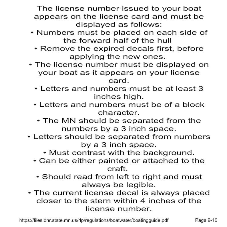 Minnesota Boat Registration Numbers – 3" Vinyl Decals (set of 2) - Etsy