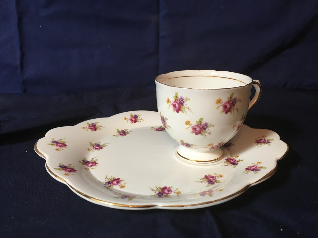 Stanley Bone China Tea Cup With Serving Plate Dainty Pink Roses - Etsy
