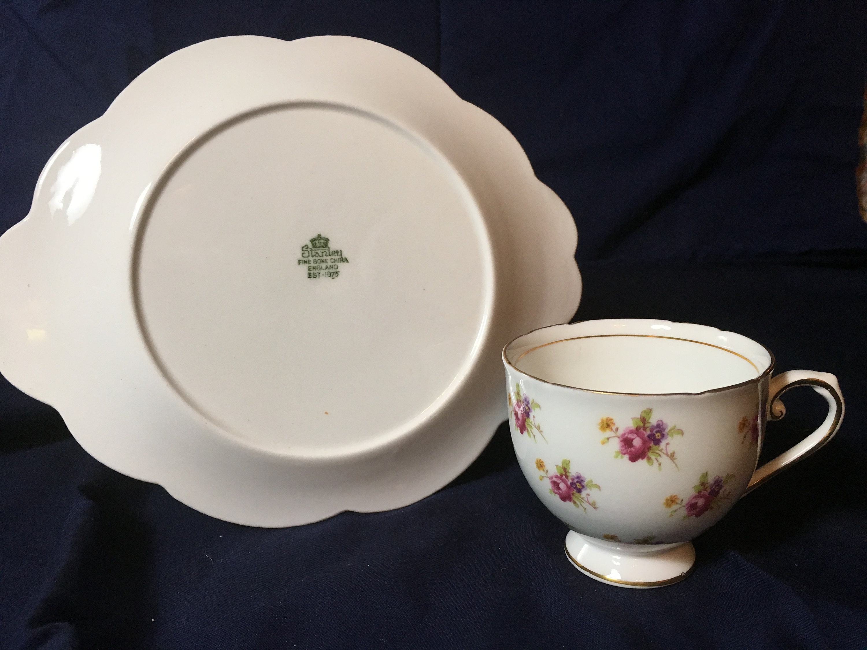 Stanley Bone China Tea Cup With Serving Plate Dainty Pink Roses - Etsy