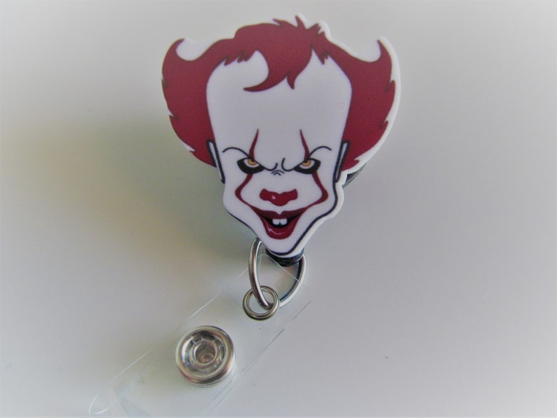 Scary Clown Badge Reel, Clown Badge Reel, Halloween Badge Reel, Badge ...
