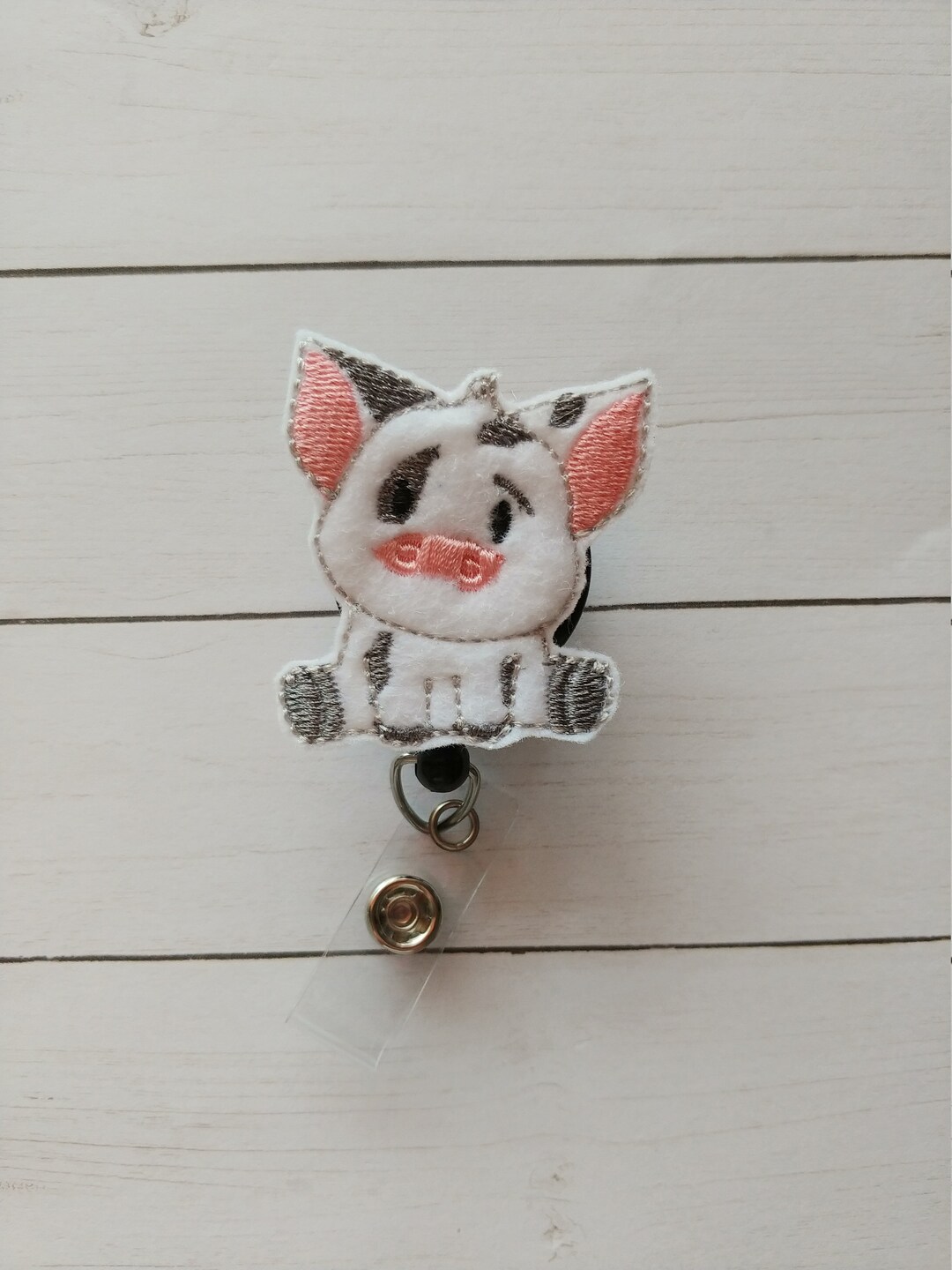 Badge Reel, Spotted Pig Badge Reel, Pig Badge Reel, Animal Badge Reel ...