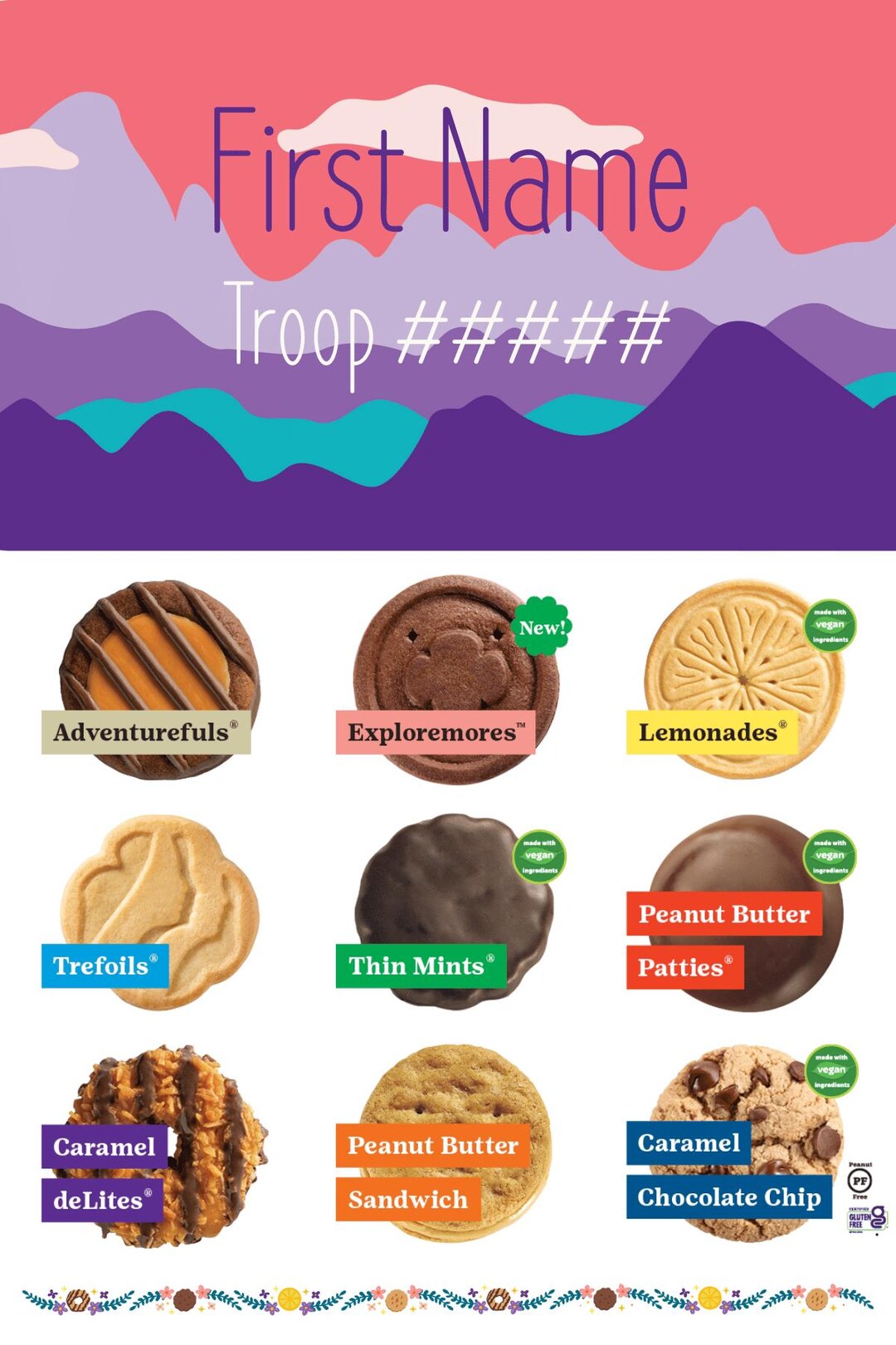 EDITABLE | 2026 Girl Scout Cookie Booth Lanyard Badge & Cheat Sheet ...