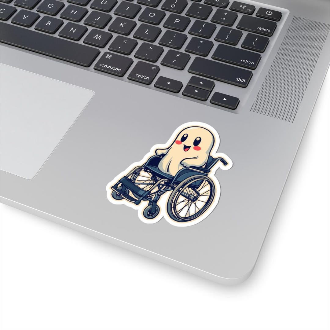 Cute Ghost in Wheelchair Sticker | Kiss-cut Sticker - Etsy