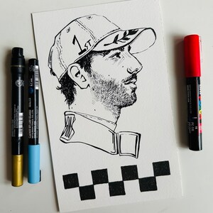 Daniel Ricciardo F1 Drawing ORIGINAL - Etsy