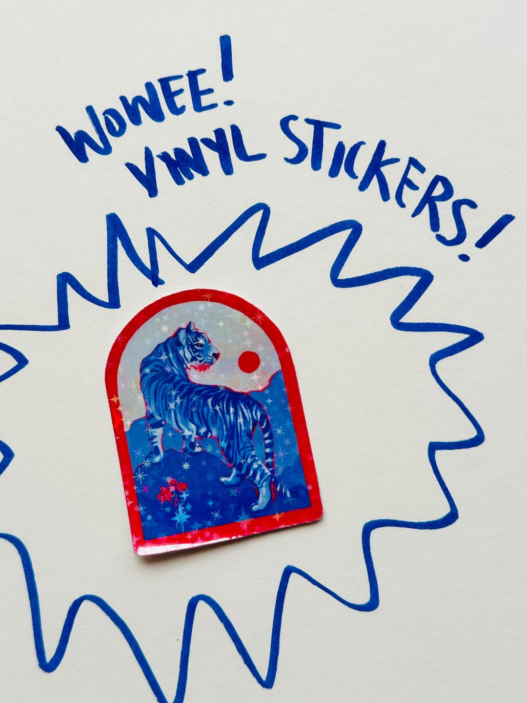 Blue Tiger | Sticker - Etsy