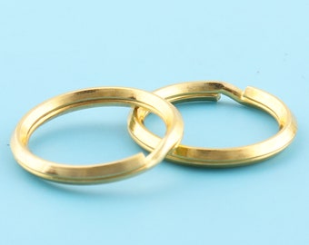 KC Gold Tone Metal Key Rings Split Rings Circle Key Rings - Etsy