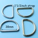 2pcs Strap D Ring Ribbon D Ring Buckle D Ring for Strap 1''1/2inch D ...
