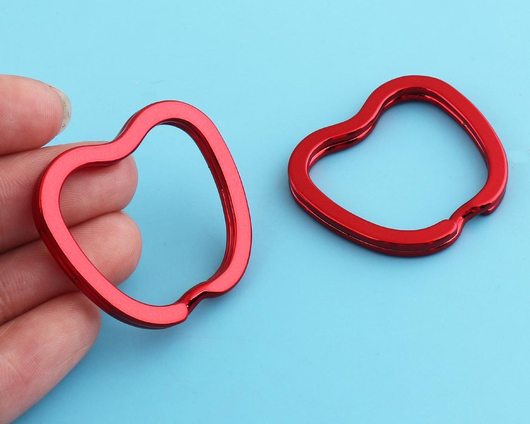 Red Apple Shape Key Split Rings,key Chain Key Ring, DIY Accessory ...