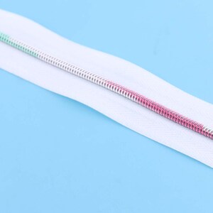 5 Yards Rainbow Color Nylon Zippers 25mm Width With 5pcs Zipper Pulls ...