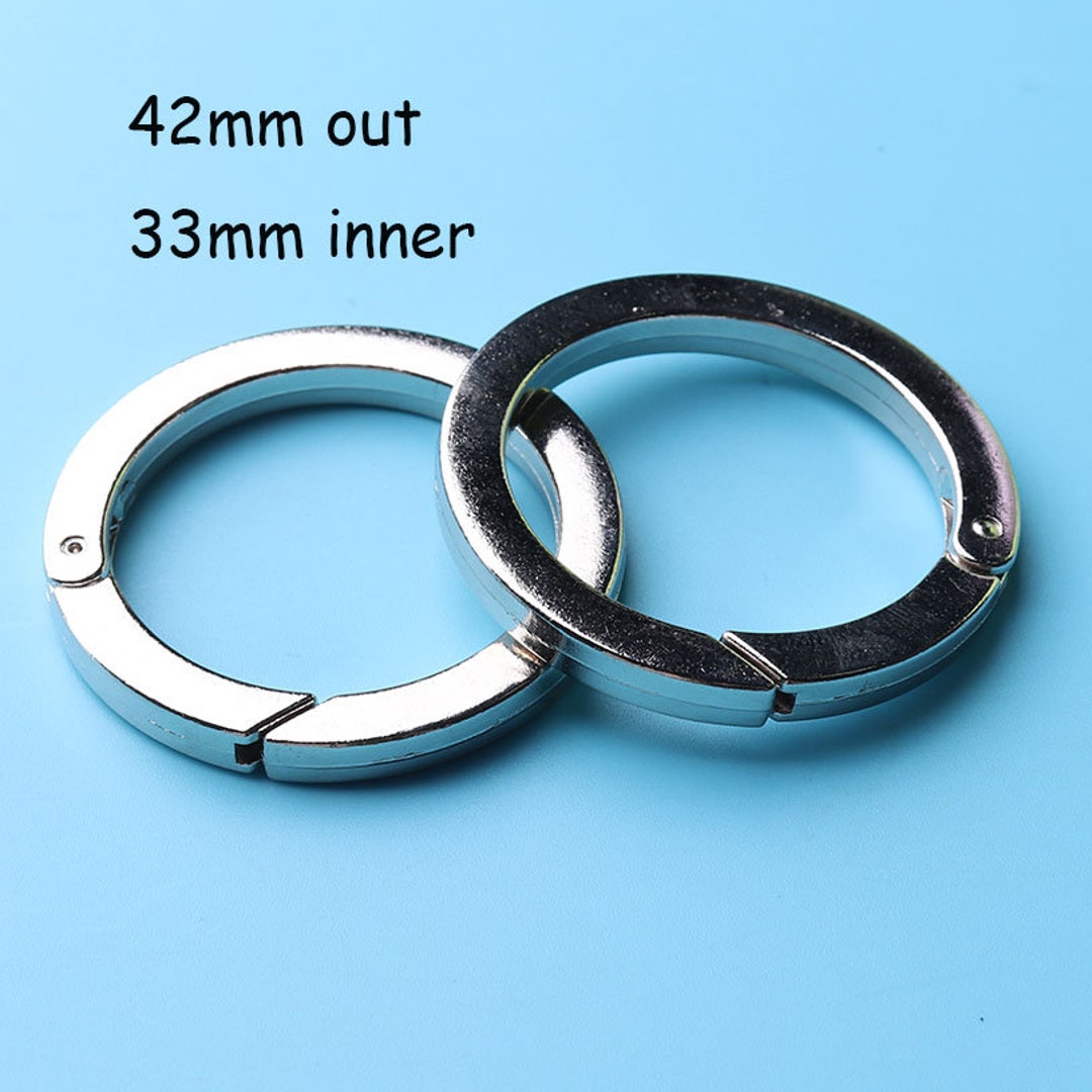 2pcs Round Spring Gate Rings O-ring With Closure O Rings/ Silver O ...