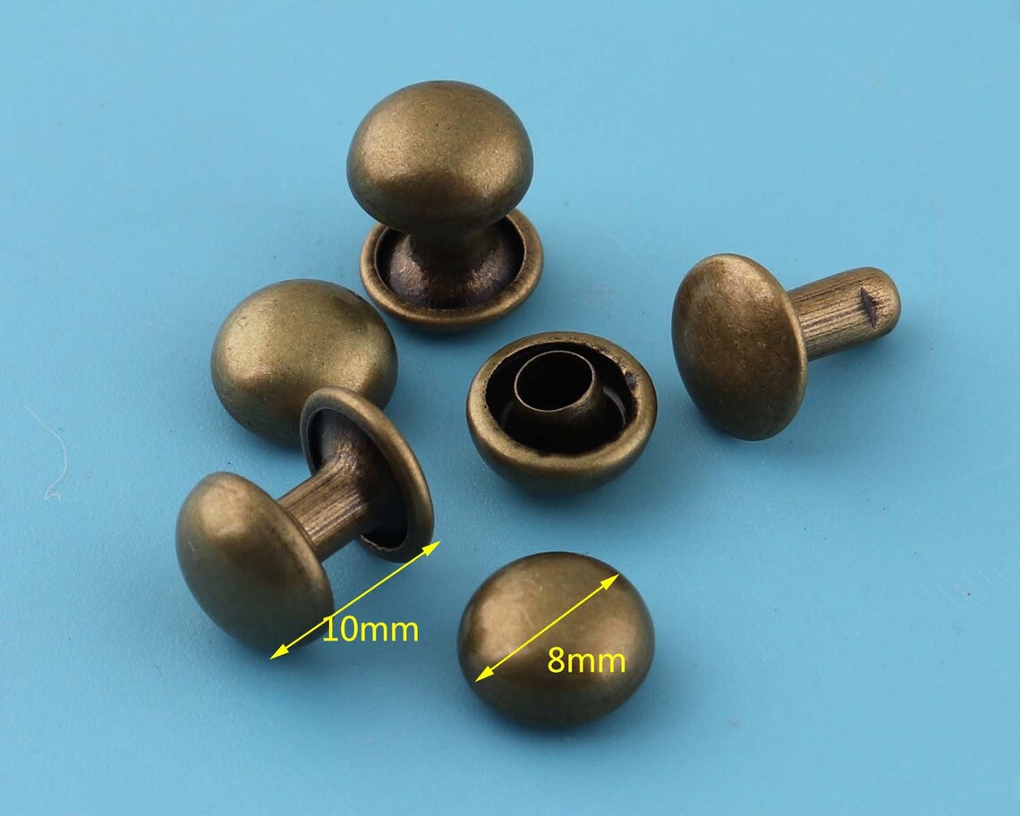 50sets Domed Double Cap Rivets Bronze Color 8mm Cap Diameter - Etsy