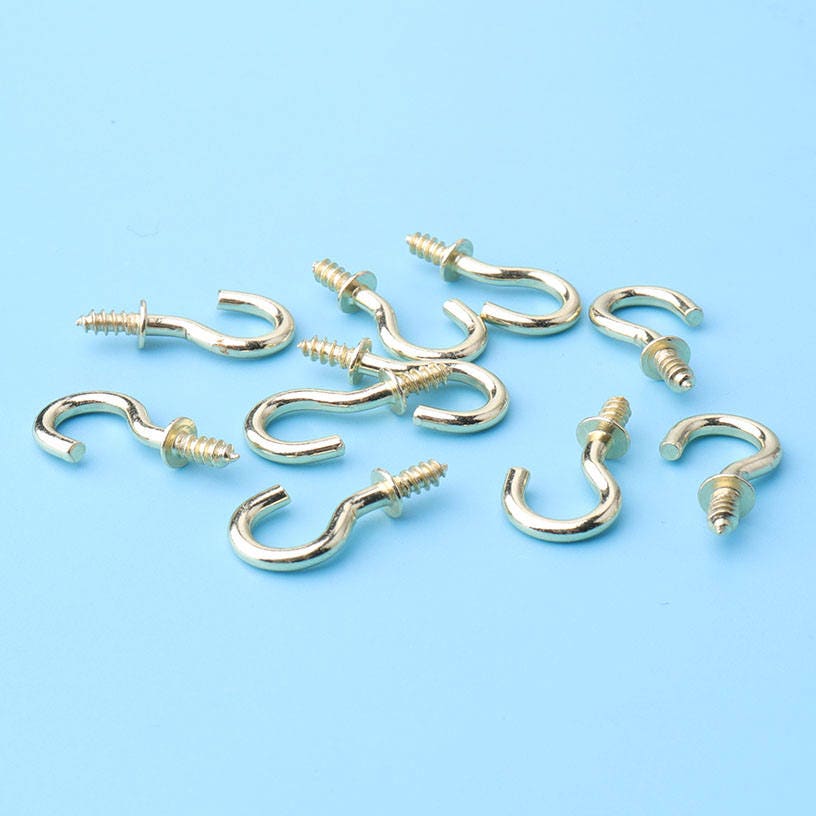 Screw Hooks 50pcs Gold Screw Hooks Jewerly Hooks-key Hooks-hardware ...