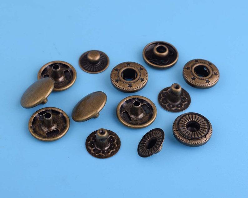 50sets 12mm Snap Button Set With Bronze Color,metal Sew on Snap Buttons ...