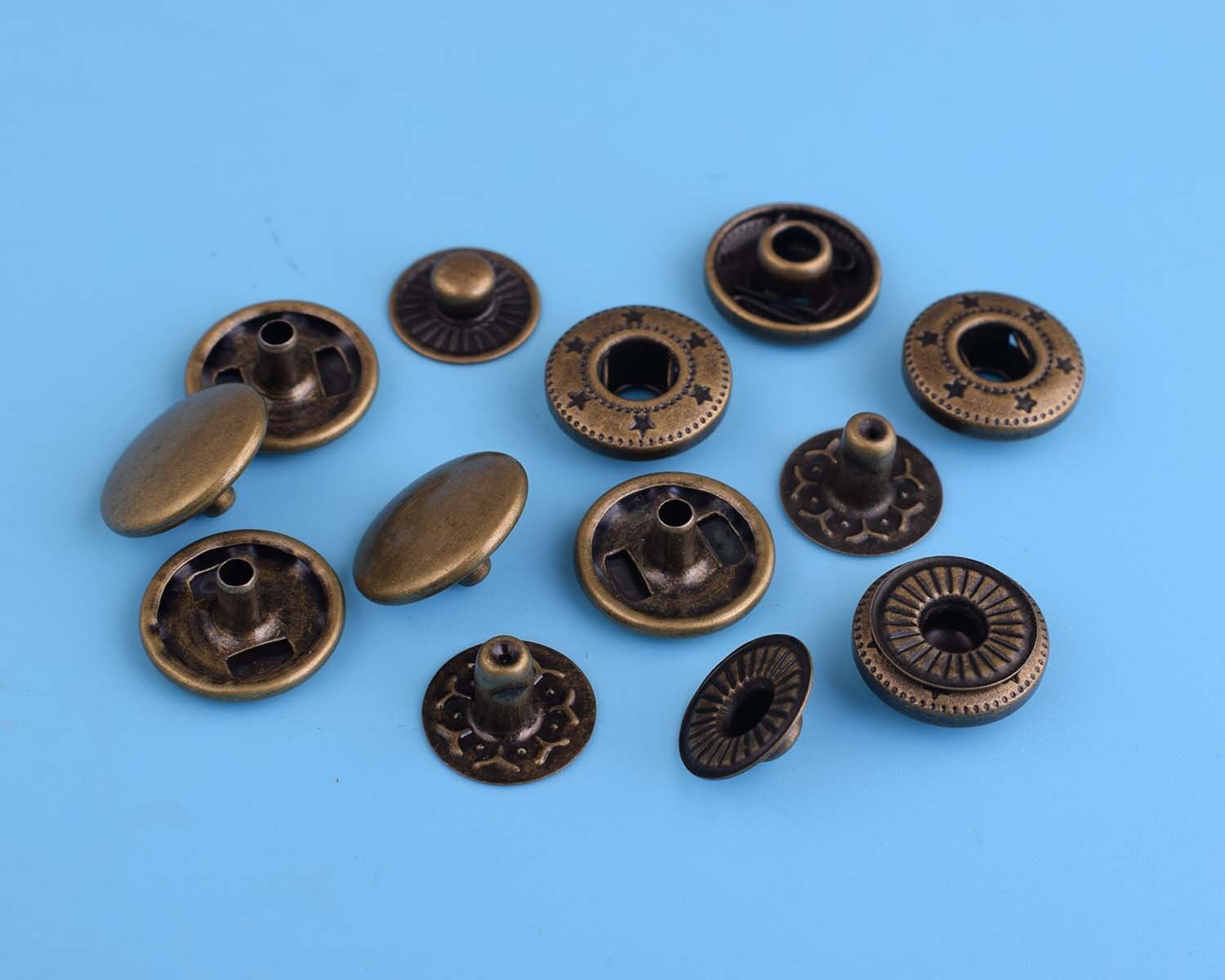 50sets 12mm Snap Button Set With Bronze Color,metal Sew on Snap Buttons ...