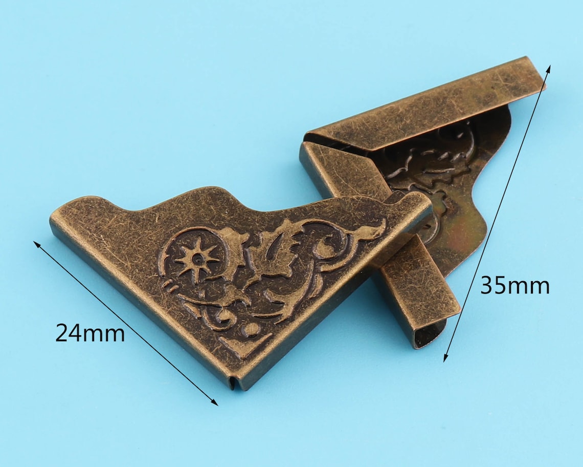 Metal Corner Protector Book Corners Purse Corner With 24*35 Mm Bronze ...