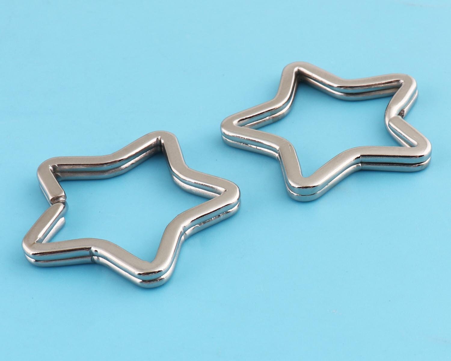 Star Shape Key Split Rings,key Chain Key Ring Silver Color, DIY ...
