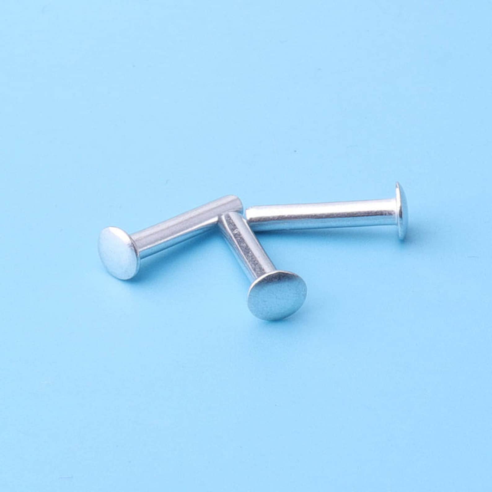 Solid rivets 20pcs Sterling Silver Solid Rivets Flat Head | Etsy