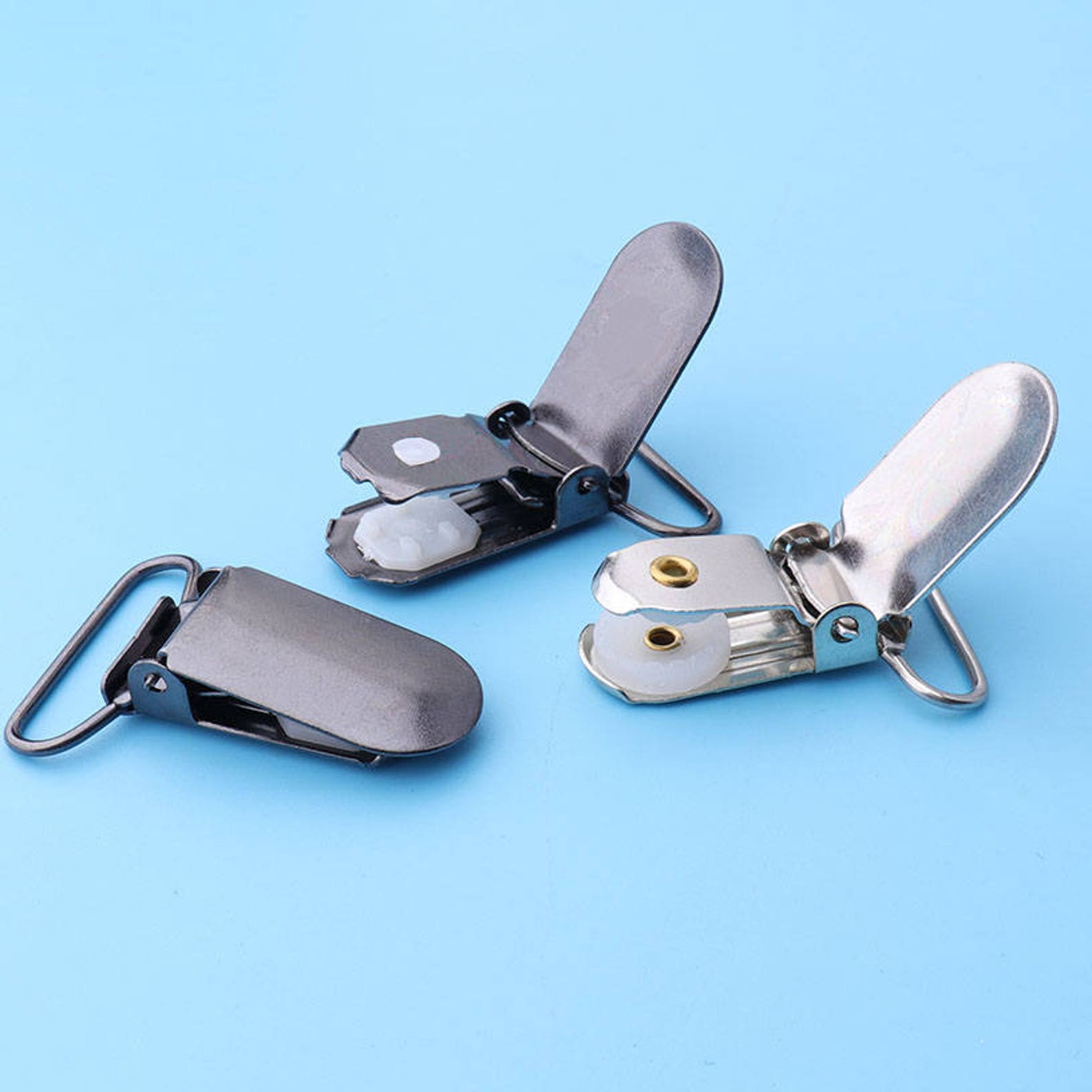 10pcs Iron Clips 1 ' Suspender Clips Metal Suspender Clips With Round ...