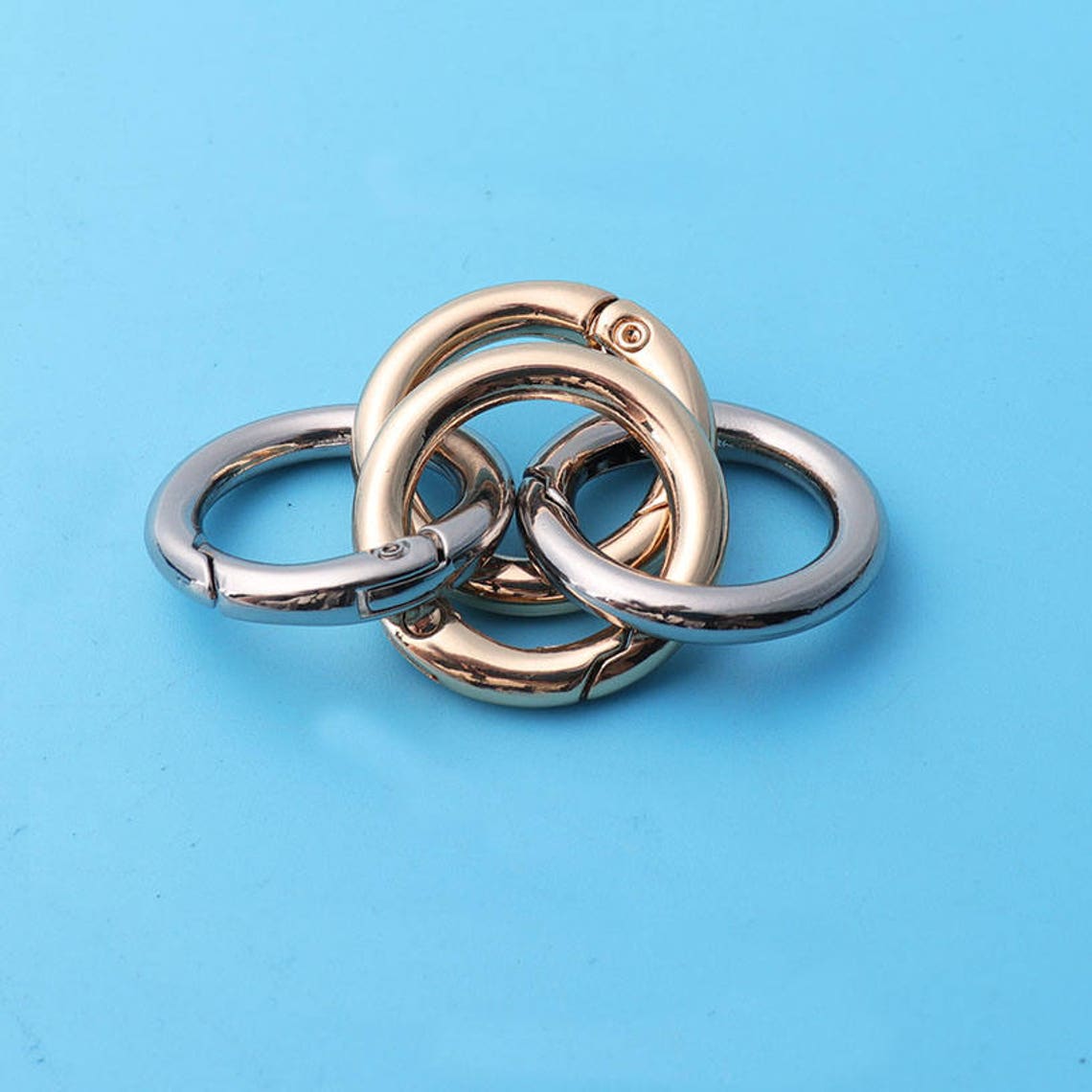 6pcs 1'inch O-rings Gold SILVER O-rings Spring O Ring Purse Hardware ...