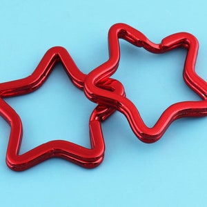 Star Shape Key Split Rings,key Chain Key Ring Red Color, DIY Accessory ...