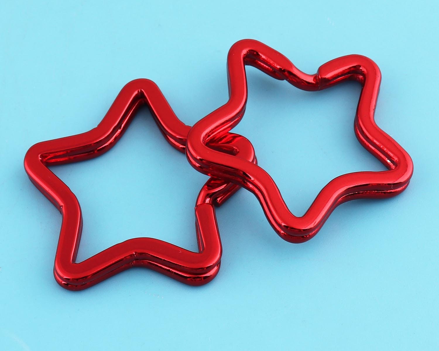 Star Shape Key Split Ringskey Chain Key Ring Red Color DIY - Etsy
