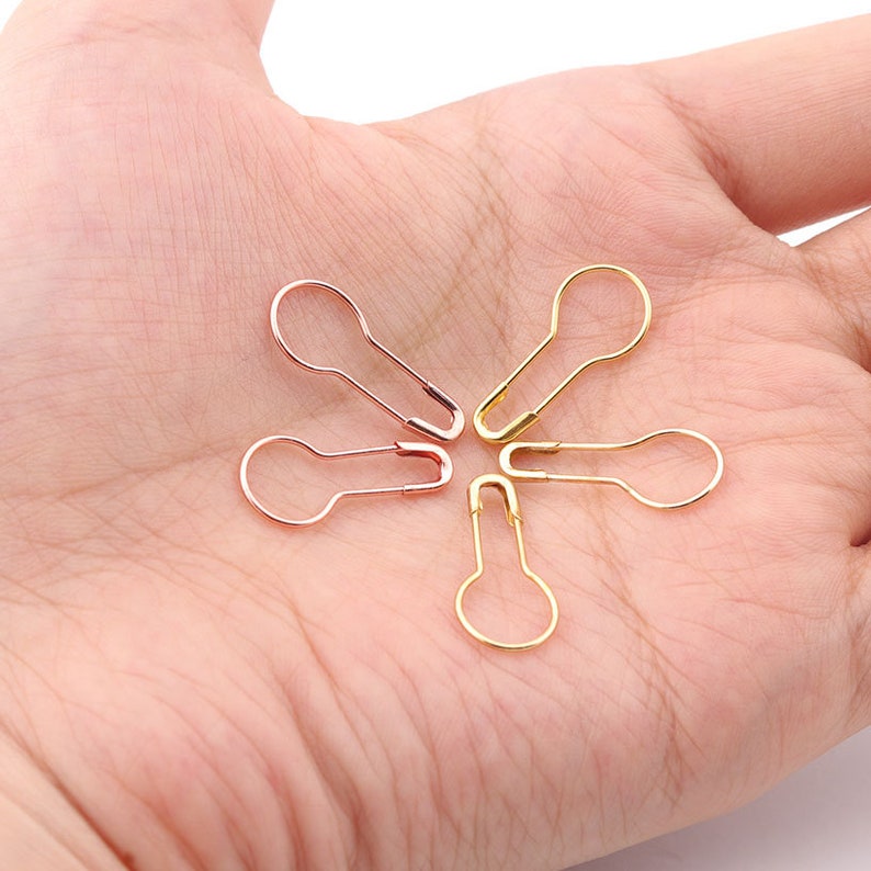100pcs Copper Safety Pins / Locking Stitch Markers / Hang Tag Pins ...