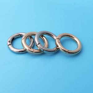 4pcs 1'inch Small Gold SILVER O-rings 28mm ID / Purse Hardware / Silver ...