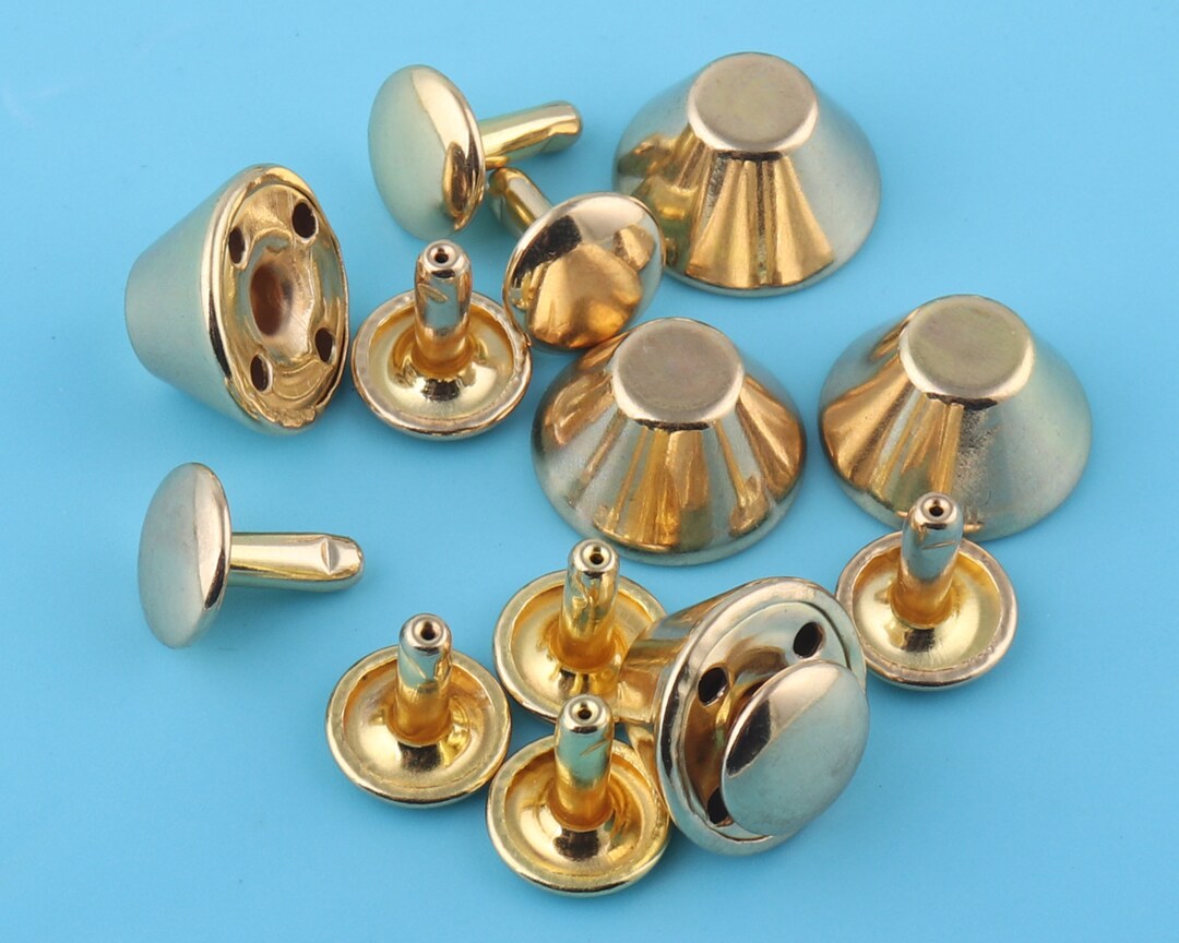 15x12mm Gold Double Cap Rivets,pyramid Metal Button Round Rapid Rivet ...