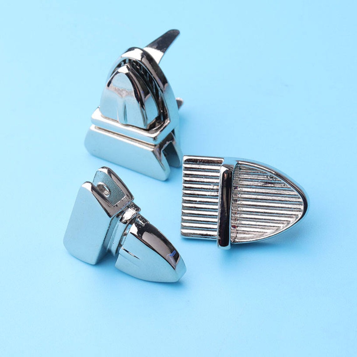 2pcs Metal Bag Lock Thumb Catch Purse Silver Lock Twist Purse Turn Lock ...