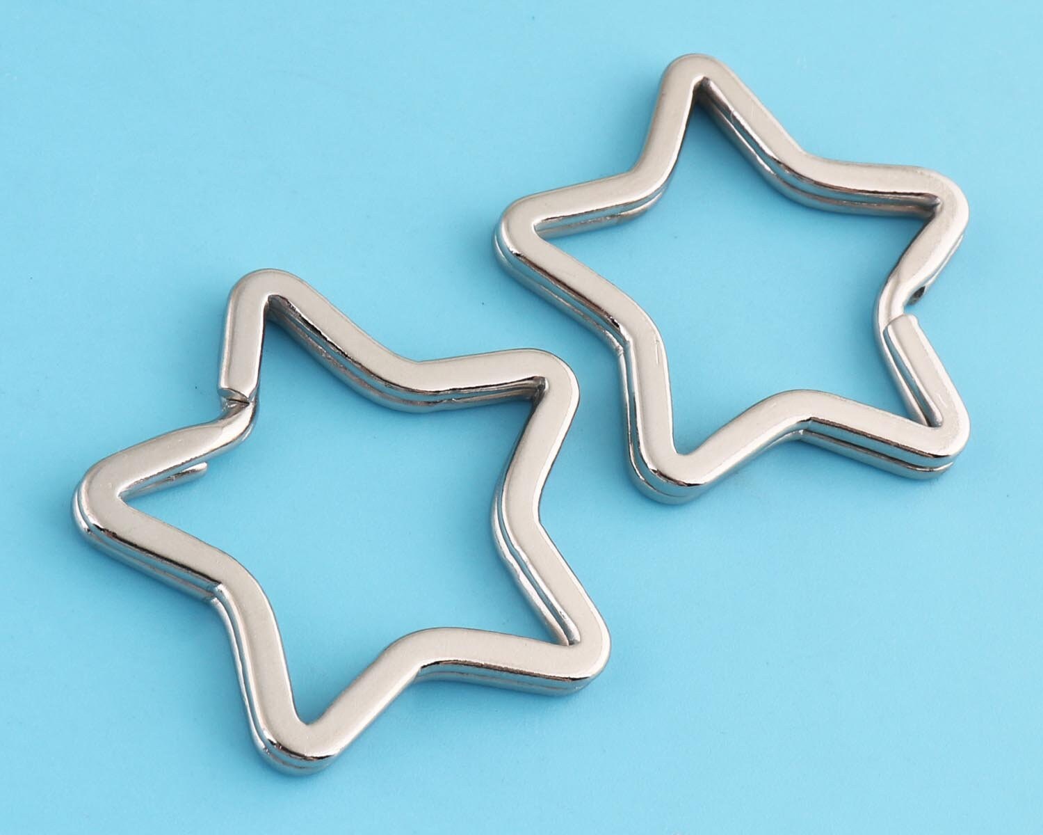 Star Shape Key Split Rings,key Chain Key Ring Silver Color, DIY ...